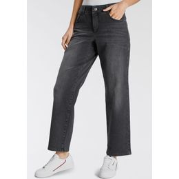 Bequeme Jeans MAC "Gracia" Gr. 36, Länge 32, grau (grey wash) Damen Jeans