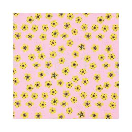 Stoff Lillestoff Bio Jersey Butterblumy Blumen Tupfen rosa gelb 1