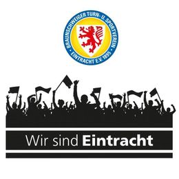 Wandtattoo Wall-Art "Eintracht Braunschweig Fans Logo" Wandtattoos Gr. B/H/T: 120 cm x 100 cm x 0,1 cm, bunt (mehrfarbig) Wandtattoos Wandsticker