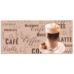 Küchenrückwand Artland "Kaffee - Latte Macchiato" Spritzschutzwände Gr. B/H: 120 cm x 55 cm, beige (naturfarben) Küchendekoration