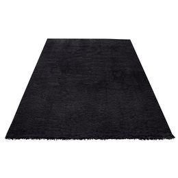 Teppich my home "Desner, Hochflor Teppiche" Teppiche Gr. B/L: 240 cm x 320 cm, 38 mm, 1 St., schwarz Esszimmerteppiche