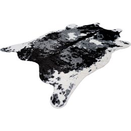 Teppich Calo-deluxe "Amun 202" Teppiche Gr. B/L: 160 cm x 230 cm, 19 mm, 1 St., schwarz (schwarz, weiß) Esszimmerteppiche