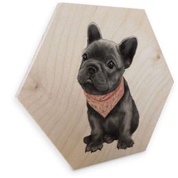 Holzbild Wall-Art "Französische Bulldogge Holzbild" Bilder Gr. B/H/T: 75 cm x 1 cm x 65 cm, 1 St., bunt (mehrfarbig) Holzbilder