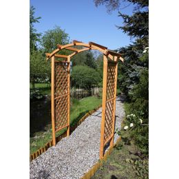 Rosenbogen Promadino "Pergola Diana" Rankhilfen Gr. B/H/T: 132 cm x 206 cm x 70 cm, braun (honigbraun) Zubehör