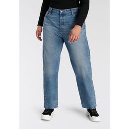 LEVI'S® PLUS 5-Pocket-Jeans LEVI'S PLUS "501" Gr. 16 (46), Länge 32, blau (light indigo) Damen Jeans 5-Pocket-Jeans im klassischen 5-Pocket-Style