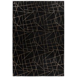 Teppich me gusta "Bijou 125" Teppiche Gr. B/L: 200 cm x 290 cm, 20 mm, 1 St., goldfarben (schwarz, goldfarben) Esszimmerteppiche