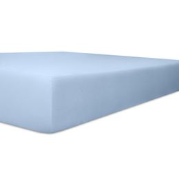 Spannbettlaken kneer "Exclusive-Stretch" Laken Gr. B/L: 140-160 cm x 200-220 cm 1 St., Jersey-Elasthan, 40 cm, 140-160 x 200-220 cm, blau (hellblau) Spannbettlaken