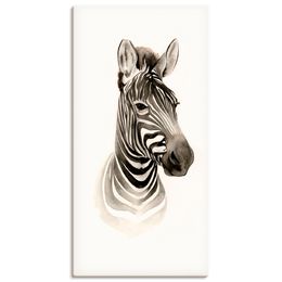 Wandbild Artland "Safari Porträt I" Bilder Gr. B/H: 50 cm x 100 cm, Leinwandbild Wildtiere Hochformat, 1 St., schwarz Kunstdrucke