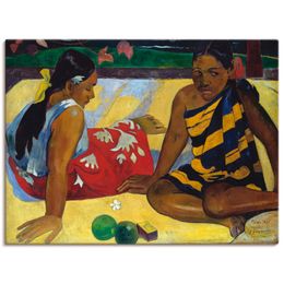Leinwandbild Artland "Zwei Frauen auf Tahiti 1892" Bilder Gr. B/H: 80 cm x 60 cm, Frau Querformat, 1 St., bunt Leinwandbilder