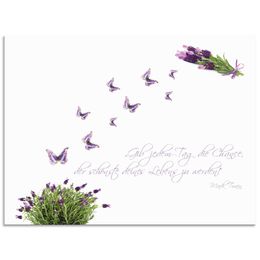 Küchenrückwand Artland "Lila Schmetterlinge an Lavendel" Spritzschutzwände Gr. B/H: 80 cm x 60 cm, weiß Küchendekoration