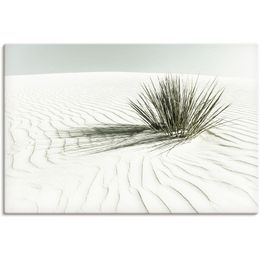 Wandbild Artland "Dünen, weißer Sand Vintage" Bilder Gr. B/H: 90 cm x 60 cm, Leinwandbild Strandbilder Querformat, 1 St., weiß Kunstdrucke