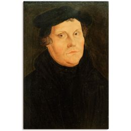 Wandbild Artland "Martin Luther" Bilder Gr. B/H: 60 cm x 90 cm, Leinwandbild Historische Persönlichkeiten Hochformat, 1 St., schwarz Kunstdrucke