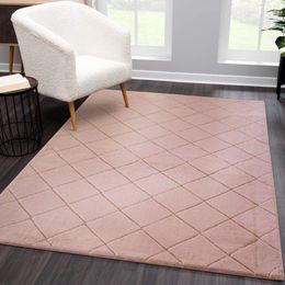 Hochflor-Teppich Carpet City "Moment" Teppiche Gr. B/L: 200 cm x 290 cm, 31 mm, 1 St., rosa Esszimmerteppiche