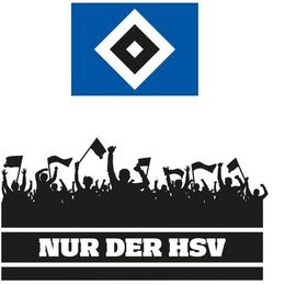 Wandtattoo Wall-Art "Nur der HSV Fans und Logo" Wandtattoos Gr. B/H/T: 100 cm x 100 cm x 0,1 cm, bunt (mehrfarbig) Wandtattoos Wandsticker