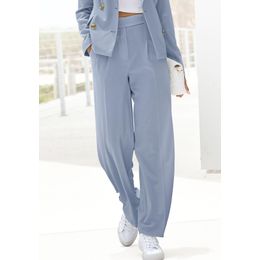 Palazzohose Lascana Gr. 34, N-Gr, blau (hellblau) Damen Hosen Strandhosen im Business-Look, elegante Anzughose mit Taschen Bestseller
