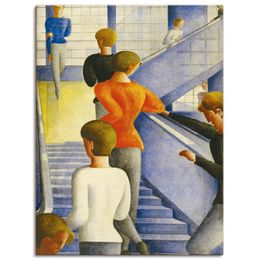 Wandbild Artland "Bauhaustreppe. 1932" Bilder Gr. B/H: 60 cm x 80 cm, Leinwandbild Gruppen & Familien, 1 St., blau Kunstdrucke
