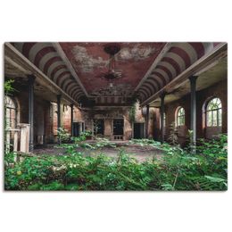 Wandbild Artland "Lost Places - Tanzsaal verlassen" Bilder Gr. B/H: 90 cm x 60 cm, Leinwandbild Gebäude Querformat, 1 St., bunt Kunstdrucke