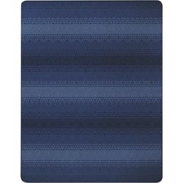 Wohndecke Biederlack "Recover Deep" Wohndecken Gr. B/L: 150 cm x 200 cm, blau (blue) Baumwolldecken