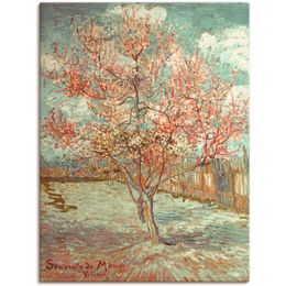 Wandbild Artland "Blühender Pfirsichbaum, 1888" Bilder Gr. B/H: 60 cm x 80 cm, Leinwandbild Wiesen & Bäume Hochformat, 1 St., grün Kunstdrucke