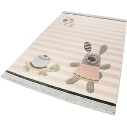 Kinderteppich Sigikid "Happy Friends" Teppiche Gr. B/L: 200 cm x 290 cm, 13 mm, 1 St., rosa Kinder Kinderzimmerteppiche