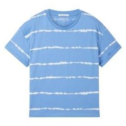 Tom Tailor Mädchen Oversized T-Shirt mit Bio-Baumwolle, blau, Batikmuster / Tie-Dye Effekt, Gr. 152