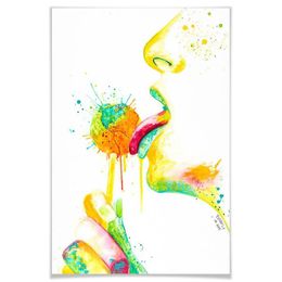 Poster Wall-Art "Lollipop" Bilder Gr. B/H/T: 90 cm x 140 cm x 0,1 cm, Schriftzug, 1 St., bunt Poster