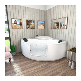 AcquaVapore Whirlpool-Badewanne Whirlpool Badewanne Wanne W60-TH-SC 140x140cm mit Tür