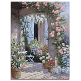 Wandbild Artland "Blumenangebot" Bilder Gr. B/H: 60 cm x 80 cm, Leinwandbild Garten Hochformat, 1 St., beige (naturfarben) Kunstdrucke