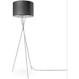 Stehlampe Paco Home "KATE CANVAS UNI COLOR" Lampen Gr. Höhe: 177,5 cm, schwarz (schwarz grau) Standleuchten