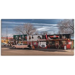 Wandbild Artland "Historische Route 66 in Seligman" Bilder Gr. B/H: 100 cm x 50 cm, Leinwandbild Amerika, 1 St., bunt Kunstdrucke