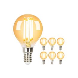 Nettlife LED-Leuchtmittel E14 6 ER Vintage Edison Glühlampe Retro Birne G45 2700K 4W