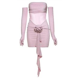 ZWY Dirndl One-Shoulder-Slim-Kleid kurzes Damen-Röhrenoberteil Formelle Kleidung Eleganz unter der Sonne Luftige Leichtigkeit