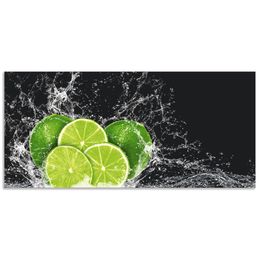 Küchenrückwand Artland "Limone mit Spritzwasser" Spritzschutzwände Gr. B/H: 120 cm x 55 cm, grün Küchendekoration