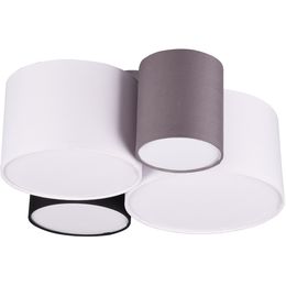 Deckenleuchte Trio LEUCHTEN "Hotel" Lampen bunt Deckenlampen Deckenlampe 4-flammig, mehrfarbige Stoffschirme (weiß, schwarz, grau)