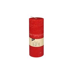 Papstar Stumpenkerze, Zylinderkerze Ø 70 mm · 190 mm "Rustic" (6St), rot
