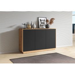 Sideboard Helvetia "ASTON" Sideboards Gr. B/H/T: 160 cm x 75 cm x 40 cm, taurus eiche/schwarz matt, braun (taurus eiche, schwarz matt) Sideboards