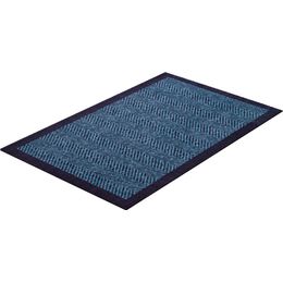 Teppich Grund "Herringbone" Teppiche Gr. B/L: 90 cm x 150 cm, 8 mm, 1 St., blau (türkis, blau) Esszimmerteppiche