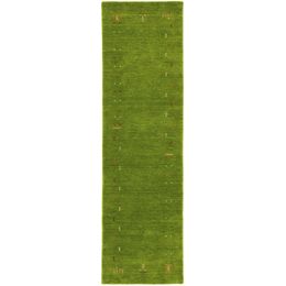 Läufer morgenland "GABBEH FEIN FENTH" Teppiche Gr. B/L: 80 cm x 300 cm, 18 mm, 1 St., grün Teppichläufer