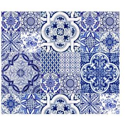 Herd-Abdeckplatte Wall-Art "Küche Herdabdeckplatte Portugal" Herdabdeckplatten Gr. B/H: 60 cm x 52 cm, 2 tlg., blau Küchendekoration