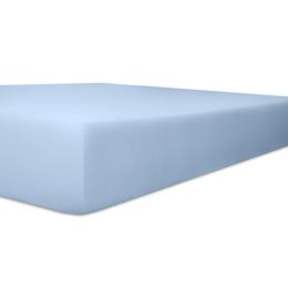 Spannbettlaken kneer "Exclusive-Stretch" Laken Gr. B/L: 180-200 cm x 200-220 cm 1 St., Jersey-Elasthan, 40 cm, 180-200 x 200-220 cm, blau (hellblau) Spannbettlaken
