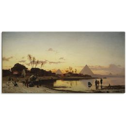 Wandbild Artland "Sonnenuntergang am Nil, Kairo." Bilder Gr. B/H: 100 cm x 50 cm, Leinwandbild Afrika, 1 St., braun Kunstdrucke