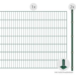 Arvotec Einstabmattenzaun "ESSENTIAL 140 zum Aufschrauben" Zaunelemente Gr. H/L: 140 cm x 2 m H/L: 140 cm, grün (dunkelgrün) Zaunelemente