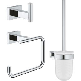 Badaccessoire-Set Grohe "Essentials Cube" Badaccessoires-Sets Gr. glänzend, grau (chrom) Bad-Accessoires Sets