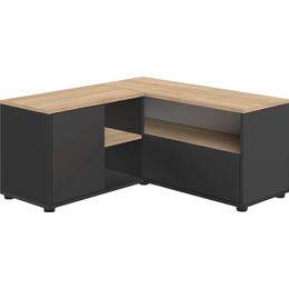 Lowboard TemaHome "ANGLE" Sideboards Gr. B/H/T: 90 cm x 46 cm x 90 cm, schwarz (schwarz, eichefarbig) Lowboards