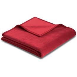 Wohndecke Biederlack "Cotton Sense" Wohndecken Gr. B/L: 150 cm x 200 cm, rot (granat) Baumwolldecken