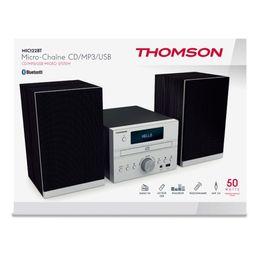 Thomson Bluetooth MIC122BT USB MP3 FM Radio AUX-IN silber TH361285 Kompaktanlage