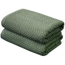 Badetuch Framsohn FROTTIER "Ocean Bio Badetücher" Handtücher (Packung) Gr. B/L: 75 cm x 150 cm (2 St.), grün (green, dunkelgrün, tannengrün, moosgrün) Badetücher