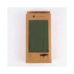 SCHÖNER LEBEN. SCHÖNER LEBEN. Tischdecke Linen & More Tischdecke Indi einfarbig army grün 140x250cm
