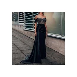 FIDDY Abendkleid Tubeless-Abendkleid-Spitzen-Abendkleid-One-Shoulder-Kleid-Maxikleid