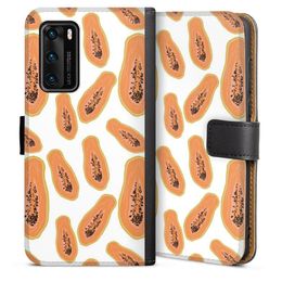 DeinDesign Handyhülle Papaya, Huawei P40 Hülle Handy Flip Case Wallet Cover Handytasche Leder